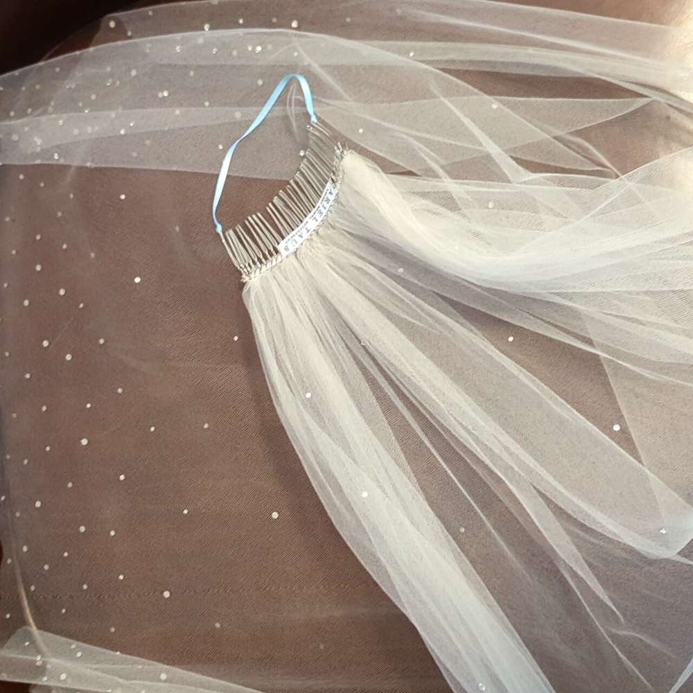 Ariel Taub Ivory Swarovski Crystal Wedding Veil - Gem